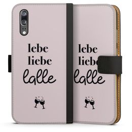 DeinDesign Handyhülle Lebe liebe lalle, Huawei P20 Hülle Handy Flip Case Wallet Cover Handytasche Leder