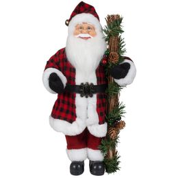 Christmas Paradise Weihnachtsmann Kimi Dekofigur versch. Größen 45/60/90cm, Rot-Schwarz kariert Weihnachtsdeko