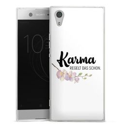 DeinDesign Handyhülle Karma regelt das schon, Sony Xperia XA 1 Silikon Hülle Bumper Case Handy Schutzhülle