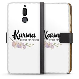 DeinDesign Handyhülle Karma regelt das schon, Huawei Mate 10 lite Hülle Handy Flip Case Wallet Cover
