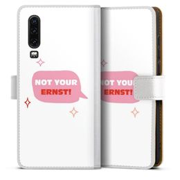 DeinDesign Handyhülle Not Your Ernst, Huawei P30 Hülle Handy Flip Case Wallet Cover Handytasche Leder