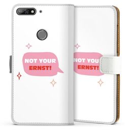 DeinDesign Handyhülle Not Your Ernst, Huawei Y7 (2018) Hülle Handy Flip Case Wallet Cover Handytasche Leder
