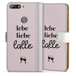 DeinDesign Handyhülle Lebe liebe lalle, Huawei Y7 (2018) Hülle Handy Flip Case Wallet Cover Handytasche Leder