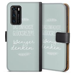DeinDesign Handyhülle Das einfachste Glücksrezept, Huawei P40 Hülle Handy Flip Case Wallet Cover Handytasche Leder