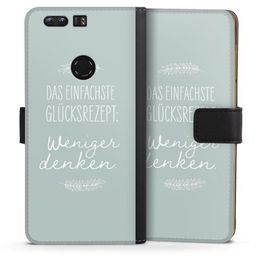 DeinDesign Handyhülle Das einfachste Glücksrezept, Huawei Honor 8 Hülle Handy Flip Case Wallet Cover Handytasche Leder