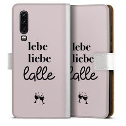 DeinDesign Handyhülle Lebe liebe lalle, Huawei P30 Hülle Handy Flip Case Wallet Cover Handytasche Leder