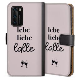 DeinDesign Handyhülle Lebe liebe lalle, Huawei P40 Hülle Handy Flip Case Wallet Cover Handytasche Leder