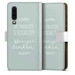 DeinDesign Handyhülle Das einfachste Glücksrezept, Huawei P30 Hülle Handy Flip Case Wallet Cover Handytasche Leder