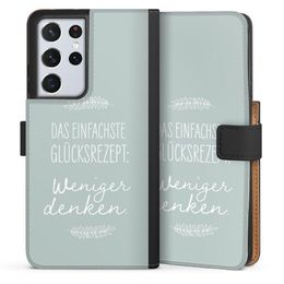 DeinDesign Handyhülle Das einfachste Glücksrezept, Samsung Galaxy S21 Ultra 5G Hülle Handy Flip Case Wallet Cover