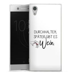 DeinDesign Handyhülle Durchhalten, später gibt es Wein, Sony Xperia XA 1 Silikon Hülle Bumper Case Handy Schutzhülle
