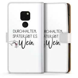 DeinDesign Handyhülle Durchhalten, später gibt es Wein, Huawei Mate 20 Hülle Handy Flip Case Wallet Cover Handytasche Leder