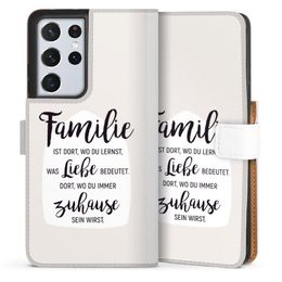 DeinDesign Handyhülle Familie ist Liebe, Samsung Galaxy S21 Ultra 5G Hülle Handy Flip Case Wallet Cover