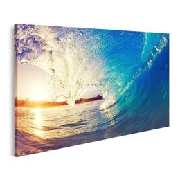 islandburner Leinwandbild Bild auf Leinwand Großer blauer Ozean Welle sonnigen Himmel Plätschern