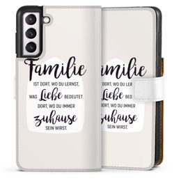 DeinDesign Handyhülle Familie ist Liebe, Samsung Galaxy S21 5G Hülle Handy Flip Case Wallet Cover