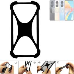 K-S-Trade Handyhülle für Oppo A1 5G, Handy-Hülle Schutz-Hülle Silikon Bumper TPU Softcase Smartphone, schwarz