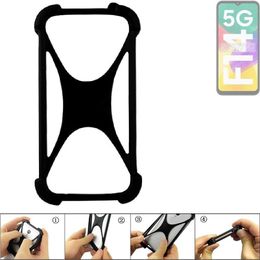 K-S-Trade Handyhülle für Samsung Galaxy F14, Handy-Hülle Schutz-Hülle Silikon Bumper TPU Softcase Smartphone, schwarz