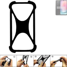 K-S-Trade Handyhülle für Samsung Galaxy A24 5G, Handy-Hülle Schutz-Hülle Silikon Bumper TPU Softcase Smartphone, schwarz