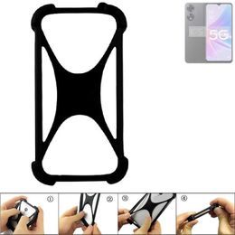 K-S-Trade Handyhülle für Oppo A1x 5G, Handy-Hülle Schutz-Hülle Silikon Bumper TPU Softcase Smartphone, schwarz