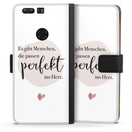 DeinDesign Handyhülle Es gibt Menschen die passen, Huawei Honor 8 Hülle Handy Flip Case Wallet Cover Handytasche Leder