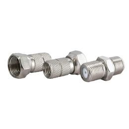 Schwaiger KVBS65 531 TV-Adapter F-Stecker zu F-Buchse, silberfarben