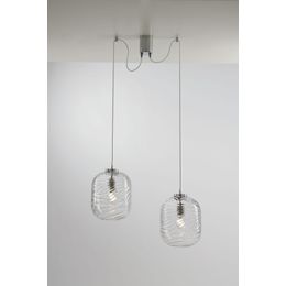 Pendelleuchte Luce Design "Nereide" Lampen Gr. Ø 24,5 cm Höhe: 30,6 cm, grau (chromfarben) Pendelleuchten und Hängeleuchten