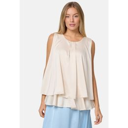 PM SELECTED Blusentop Sommerlicher Sleeveless Overlay Satin Top in Einheitsgr&ouml;&szlig;e PM30