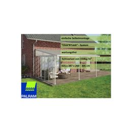 Palram Canopia Feria Terrassen&uuml;berdachung wei&szlig; 425x387x260-305 in cm (LxBxH)