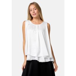 PM SELECTED Blusentop Sommerlicher Sleeveless Overlay Satin Top in Einheitsgröße PM30