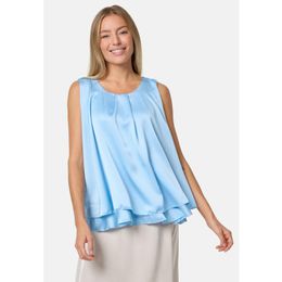 PM SELECTED Blusentop Sommerlicher Sleeveless Overlay Satin Top in Einheitsgr&ouml;&szlig;e PM30