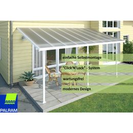 Palram Canopia Feria Terrassen&uuml;berdachung wei&szlig; 546x298x260-305 in cm (LxHxB)