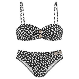 Vivance Bikiniset Damen Größe XS beige / schwarz / weiß