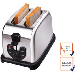 Profi Edelstahl-Toaster, 850-1000 Watt, 4 Funktionen, Krümelschublade