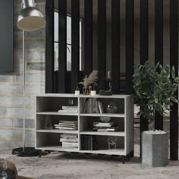 MAISONCHIC Sideboard Kommode für Wohnzimmer Küche Betongrau 103,5x35x70 cm Holzwerkstoff DE30440