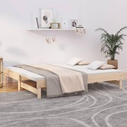 MAISONCHIC Tagesbett Doppelbett Bett für Schlafzimmer Ausziehbar 2x(90x190) cm Massivholz Kiefer DE22251