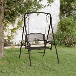 MAISONCHIC Hollywoodschaukel Gartenliege Schaukelbank für Garten & Terrasse 124 cm Schwarz Stahl DE87237