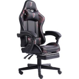 Trisens - Gaming Chair im Racing-Design mit flexiblen gepolsterten Armlehnen - ergonomischer pc Gaming Stuhl in Lederoptik - Gaming Schreibtischstuhl