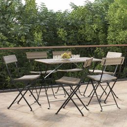 MAISONCHIC 6er Set Bistrostühle Gartenstühle Stühle für Garten Terrasse Balkon Klappbar Grau Poly Rattan und Stahl DE23293