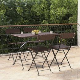 MAISONCHIC 4er Set Bistrostühle Gartenstühle Stühle für Garten Terrasse Balkon Klappbar Braun Poly Rattan und Stahl DE47590
