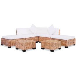 MAISONCHIC Sofagarnitur 18-tlg. Sofa Loungesofa Couch Modern Natürliches Rattan DE34817 - Braun