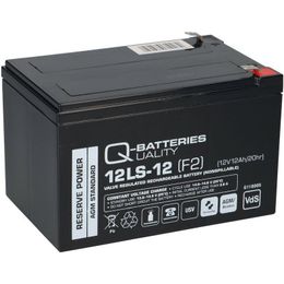 Quality Batteries - Q-Batteries 12LS-12 F2 12V 12Ah Blei-Vlies-Akku / agm vrla mit VdS