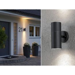 Konstsmide 2er-Set Aluminium Up-Down Wandleuchte modena schwarz, GU10, Höhe 19,5 cm, IP44