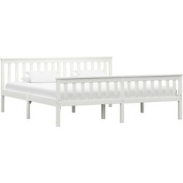 MAISONCHIC Massivholzbett Doppelbett Bett für Schlafzimmer Weiß Kiefer 180x200 cm DE85358