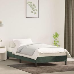 MAISONCHIC Bettgestell Einzelbett Bett für Schlafzimmer Dunkelgrün 80x200 cm Samt DE60099