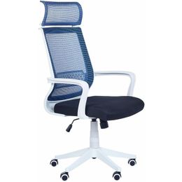 Beliani - Moderner Bürostuhl blau Armlehnen höhenverstellbar Leader - Schwarz