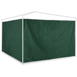 Seitenteile für Pavillon, 2er Set, 3x2 m, wasserdicht, ohne Fenster, Klettverschluss, pe Seitenwand, grün - Relaxdays