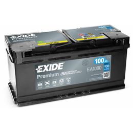 Exide - EA1000 Premium Carbon Boost 12V 100Ah 900A Autobatterie inkl. 7,50€ Pfand