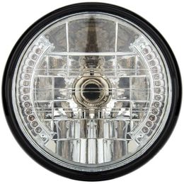 Woosien - Universal 7 Zoll 12v Motorrad Runde Scheinwerfer Blinker Licht Kopf Licht Lampe Für Bobber Cafe