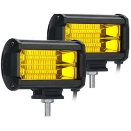 2 x 5 Zoll 72 W LED-Arbeitsscheinwerfer, wasserdicht, Off-Road-Pod-Nebelscheinwerfer, gelbe Lampen für LKWs, ATV, Utv, Bo