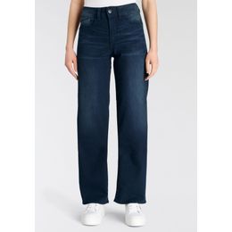 Weite Jeans Herrlicher "Gila Sailor long" Gr. 30, Länge 32, blau (dark blue) Damen Jeans Weite