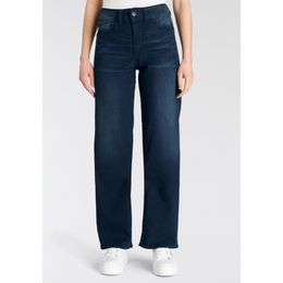 Weite Jeans Herrlicher "Gila Sailor long" Gr. 26, Länge 32, blau (dark blue) Damen Jeans Weite